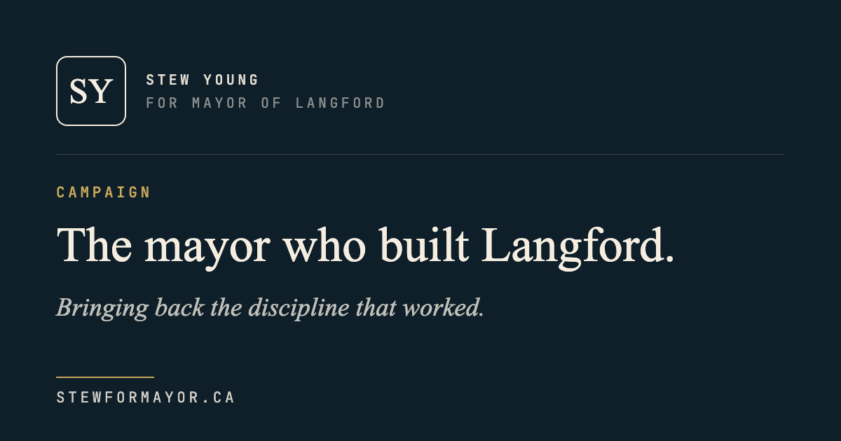Volunteer · Stew Young for Mayor of Langford